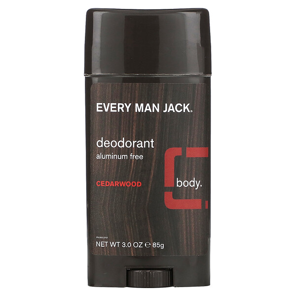 Every Man Jack, デオドラント、アルミニウムフリー、シーダー、85g（3オンス）