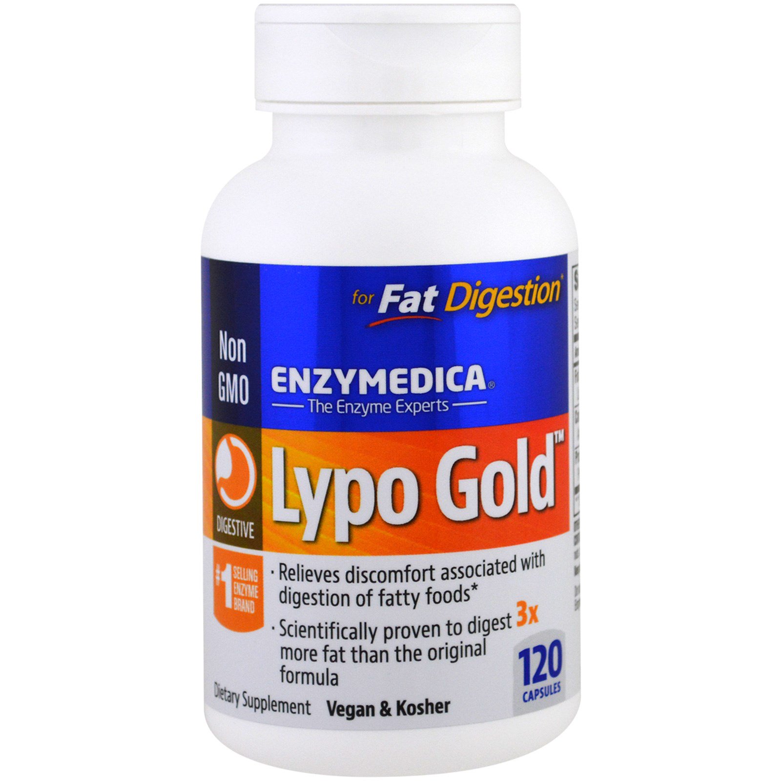 Enzymedica, Lypo Gold, For Fat Digestion, 120 Capsules - iHerb