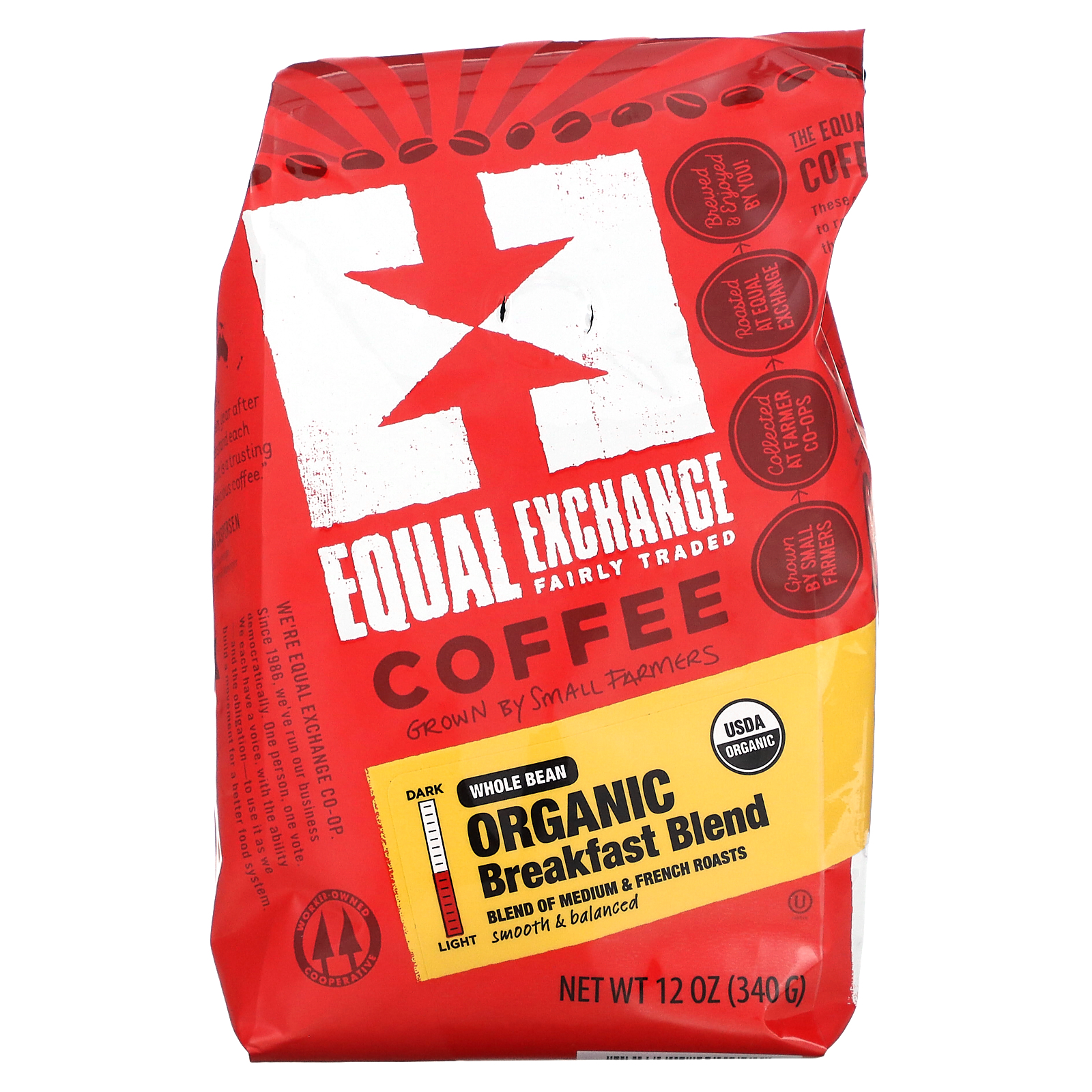 Equal Exchange, Organic Coffee, Breakfast Blend, Whole Bean, Medium ...
