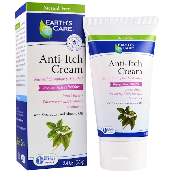 Earth's Care, Anti-Itch Cream, with Shea Butter and Almond Oil, 2.4 oz ...