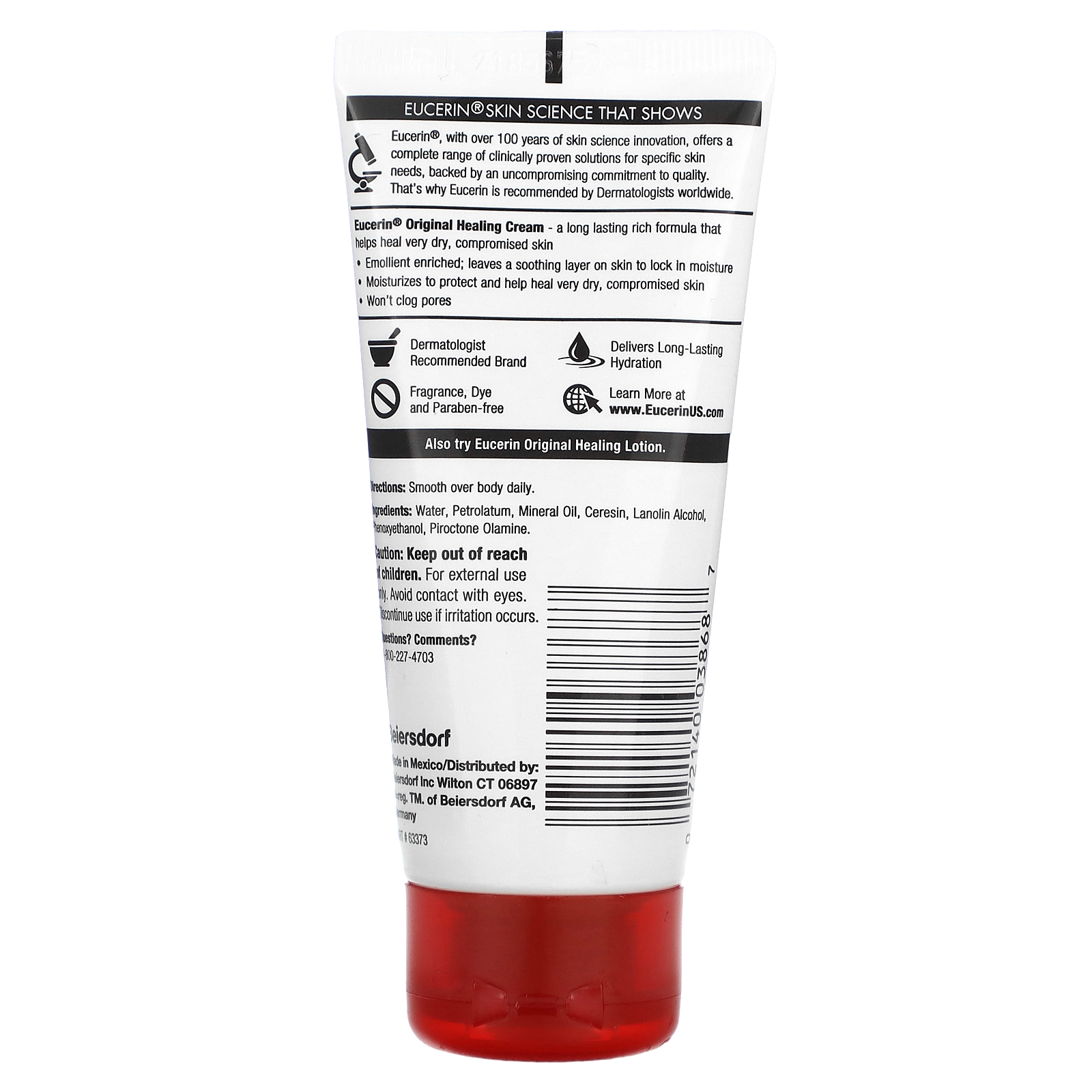 Eucerin, Original Healing Creme, Extremely Dry, Compromised Skin ...