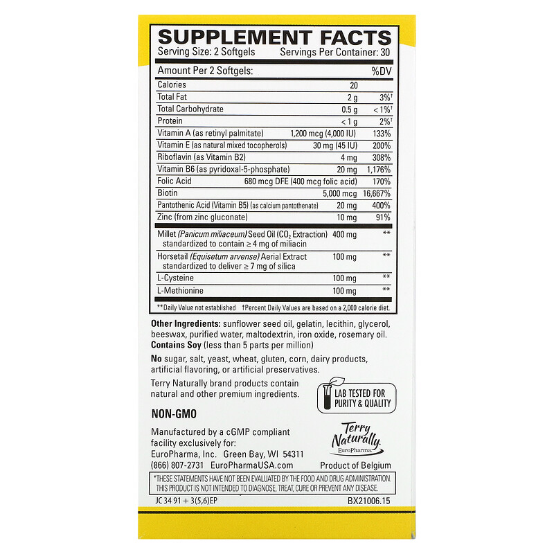 Terry Naturally, Hair Renew Formula, 60 Softgels