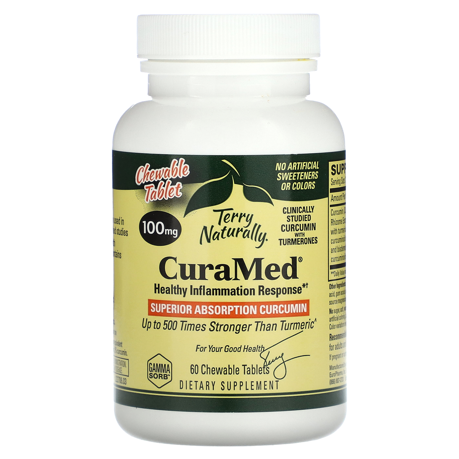 Terry Naturally, CuraMed, Superior Absorption Curcumin, 100 mg, 60 ...