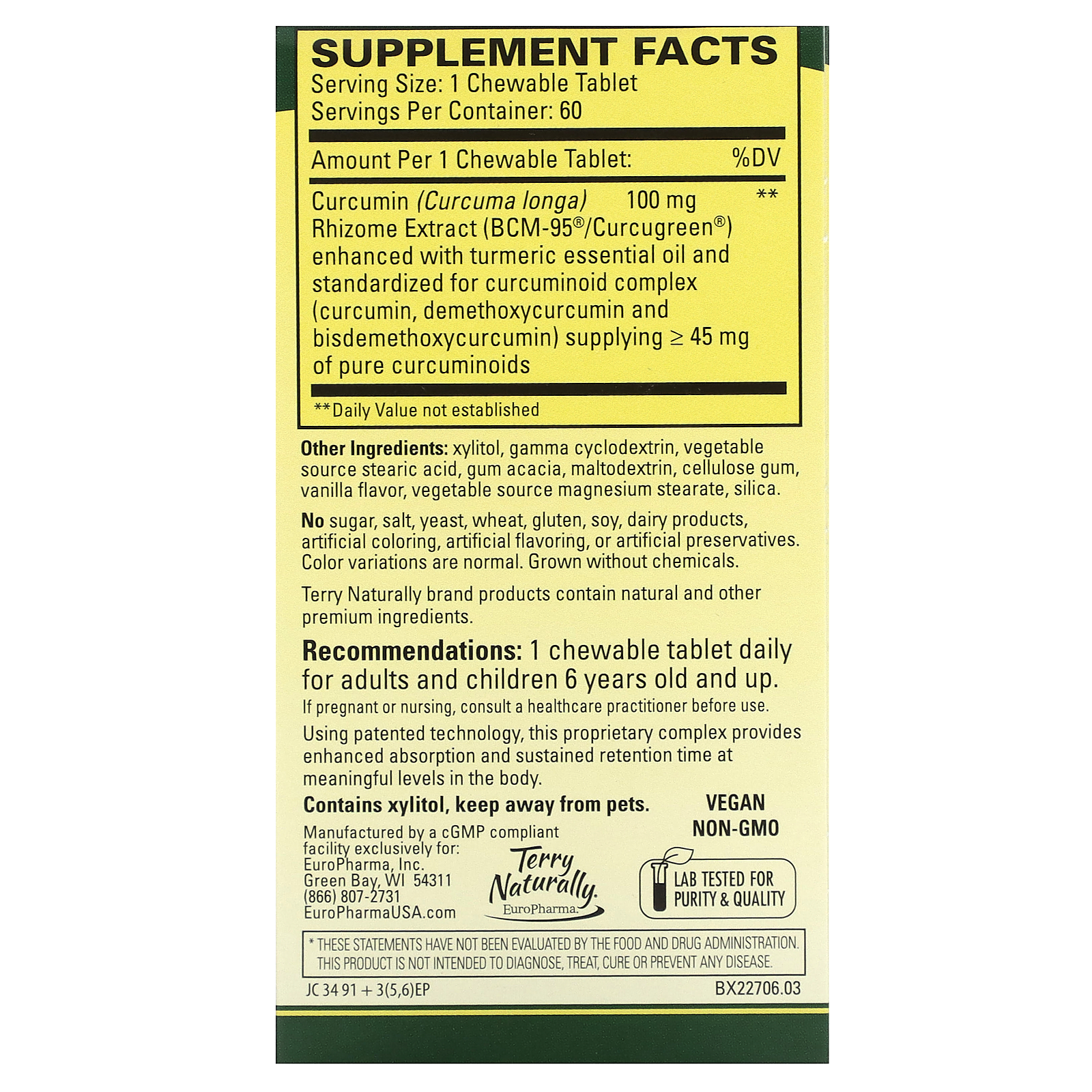 Terry Naturally, CuraMed, Superior Absorption Curcumin, 100 mg, 60 ...