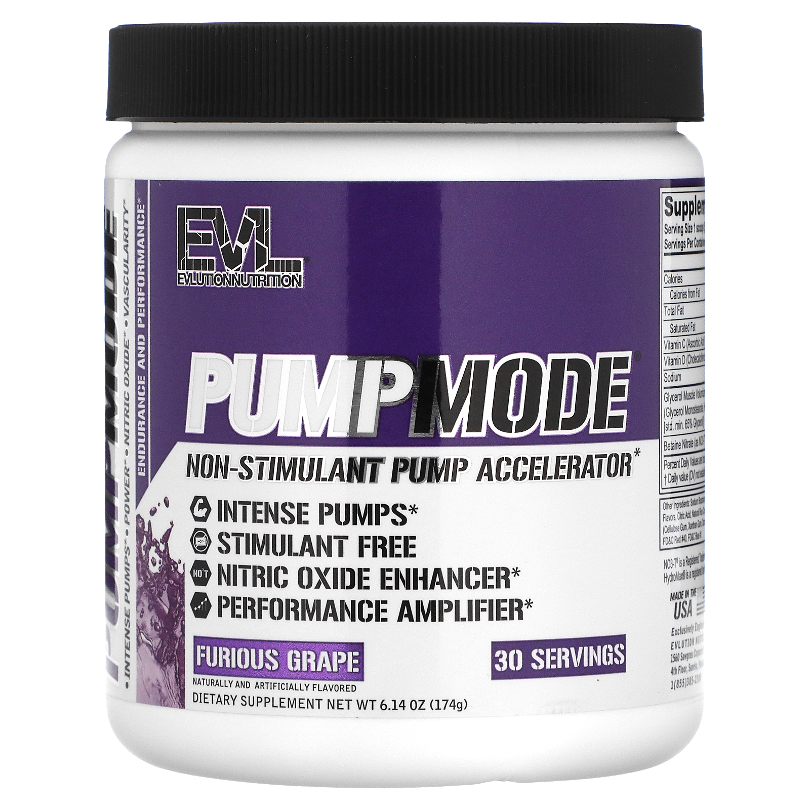 EVLution Nutrition, PumpMode, Non-Stimulant Pump Accelerator, Furious ...