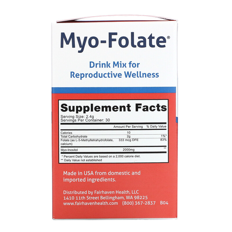 Fairhaven Health, Myo-Folate, Drink Mix for Reproductive Wellness ...