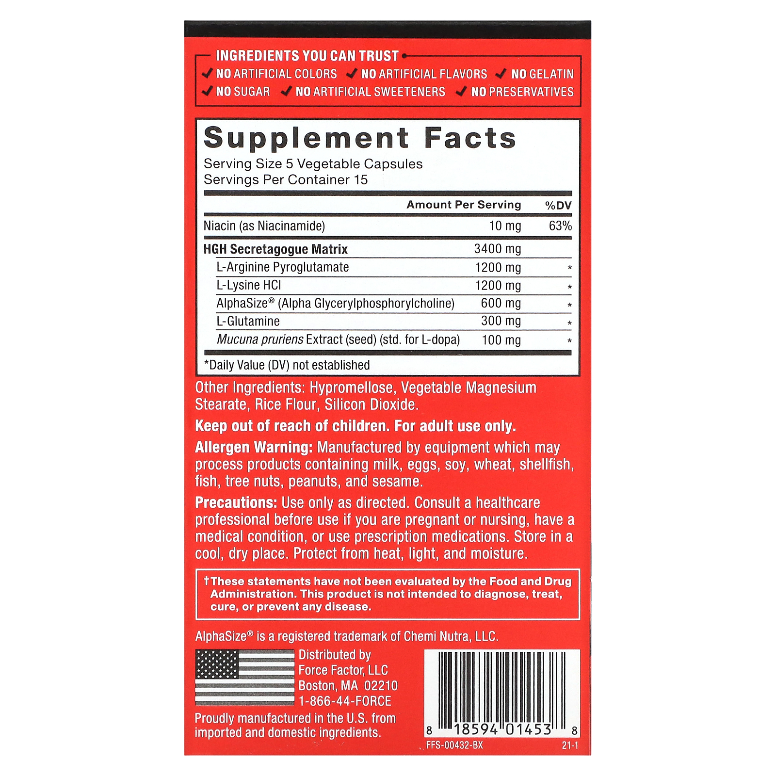 Force Factor, Prime HGH Secretion Activator, 75 Capsules