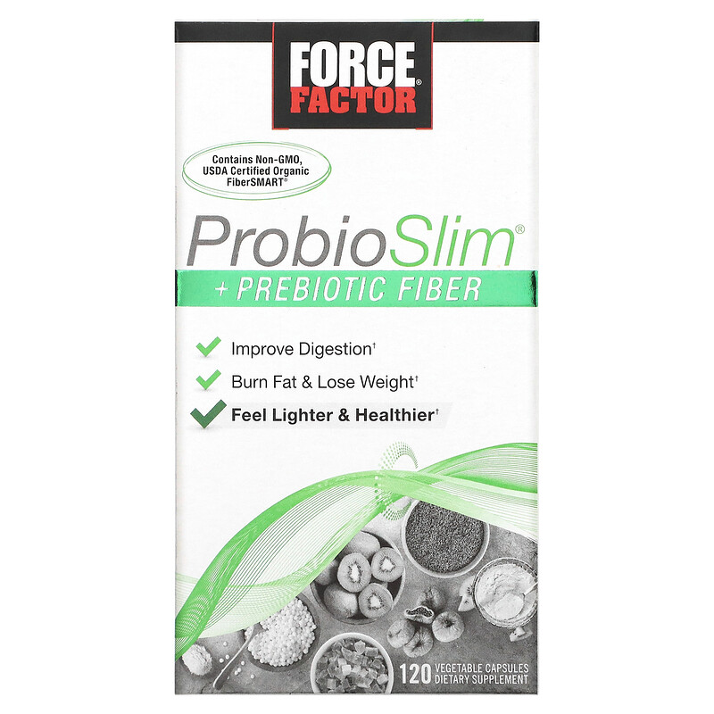 Force Factor, ProbioSlim, + Prebiotic Fiber, 120 Vegetable Capsules