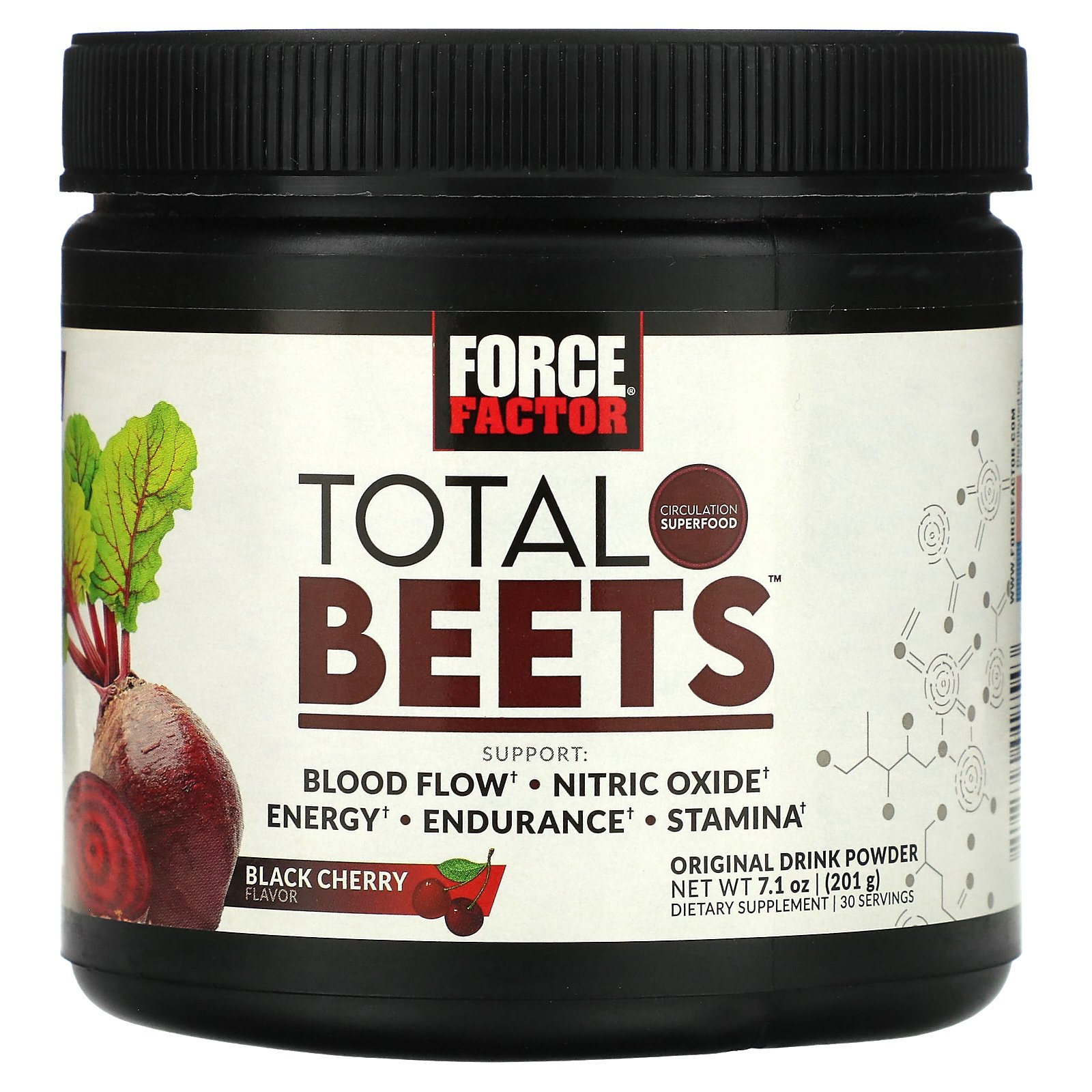 Force Factor, Total Beets, Original Drink Powder, Black Cherry, 7.1 oz ...