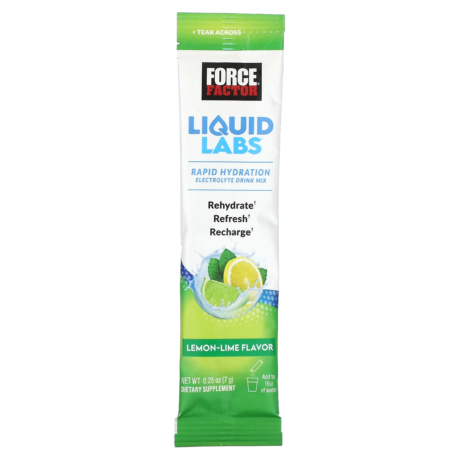Force Factor, Liquid Labs, Rapid Hydration Electrolyte Drink Mix, Lemon ...