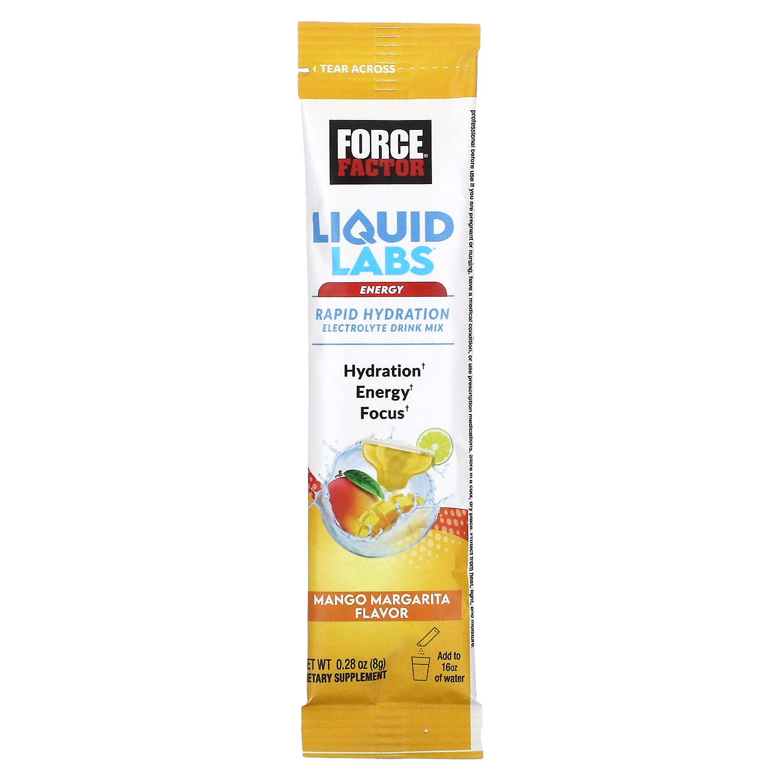 Force Factor, Liquid Labs Energy, Rapid Hydration Electrolyte Drink Mix ...