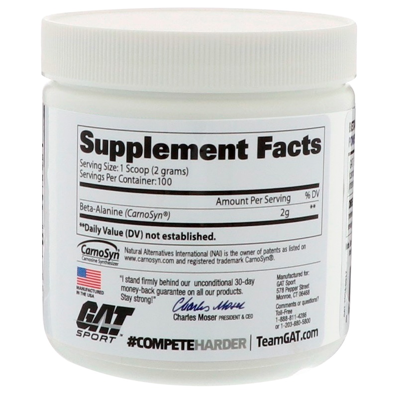 Gat Beta Alanine Unflavored 70 Oz 200 G Iherb