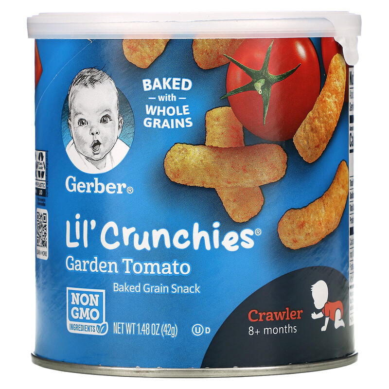 Gerber, Lil' Crunchies, 8+ Months, Garden Tomato, 1.48 oz (42 g) - iHerb