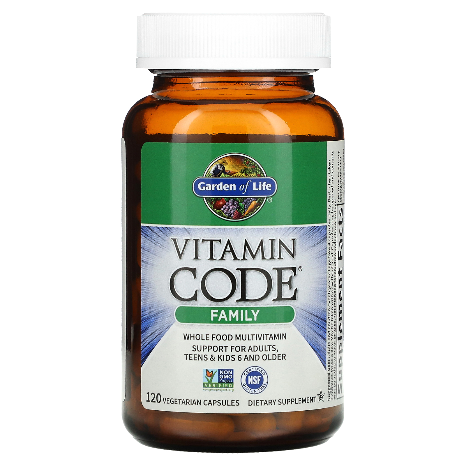 Garden of Life, Vitamin Code, Family, Whole Food Multivitamin, 120 ...
