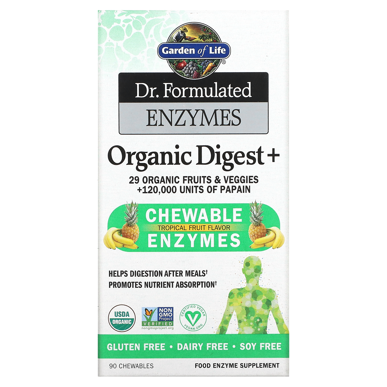 Garden of Life, Dr. Formulated Enzymes, Organic Digest +, Tropical ...