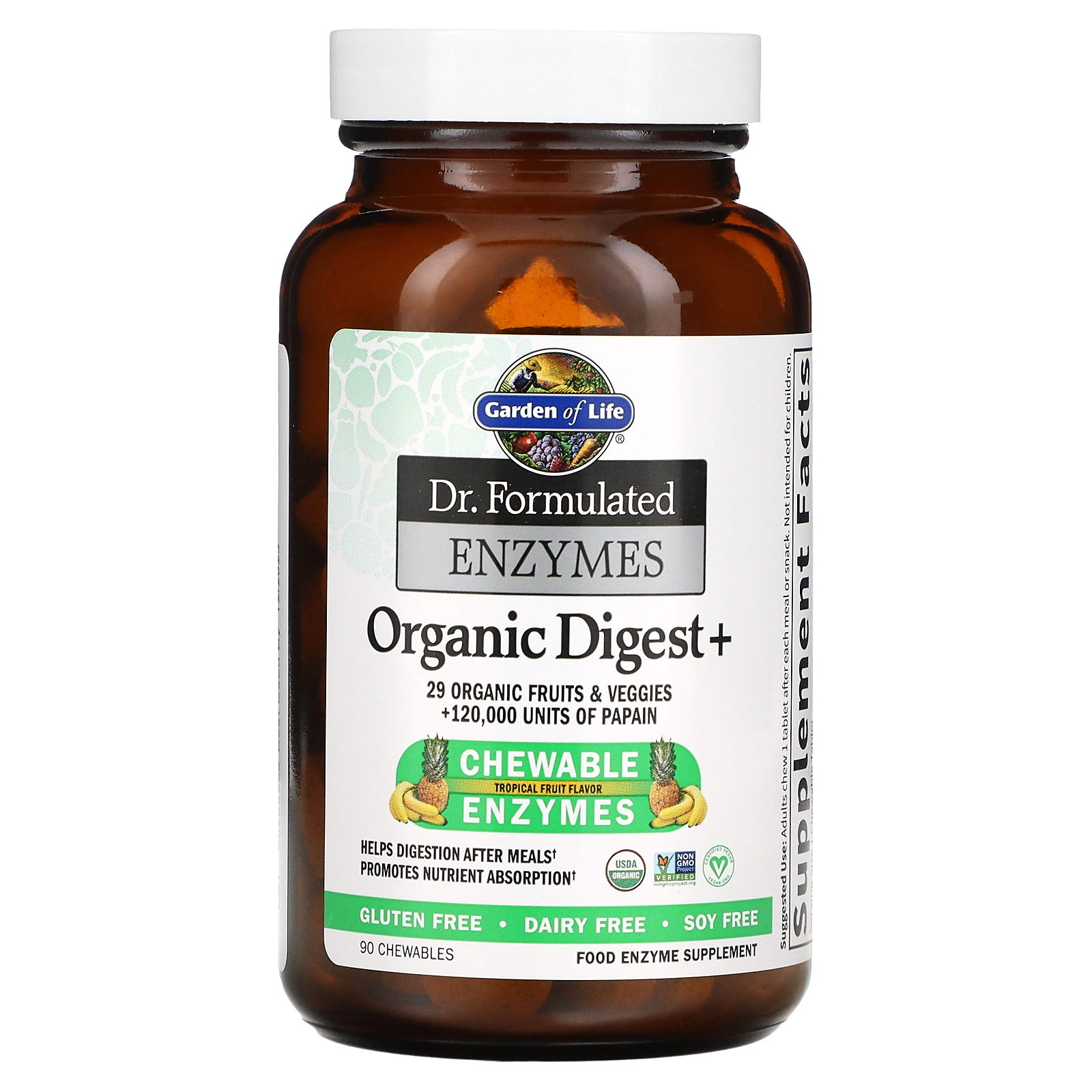 Garden of Life, Dr. Formulated Enzymes, Organic Digest +, Tropical ...