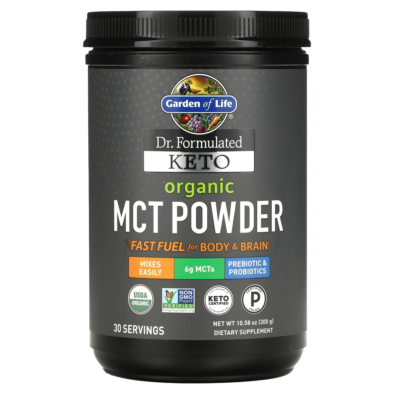 Garden of Life, Dr. Formulated Keto, Organic MCT Powder, 10.58 oz (300 g)