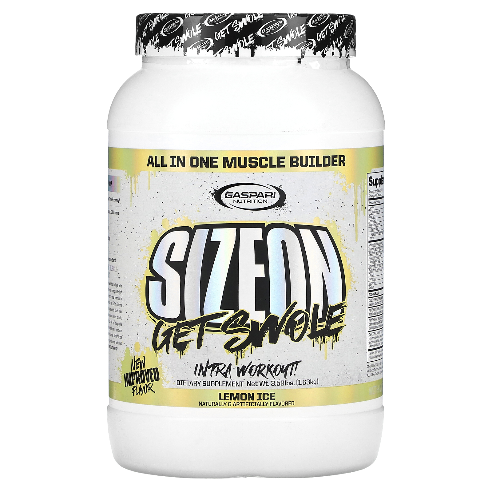 Gaspari Nutrition, SizeOn, All In One Muscle Builder, Lemon Ice, 3.59 ...