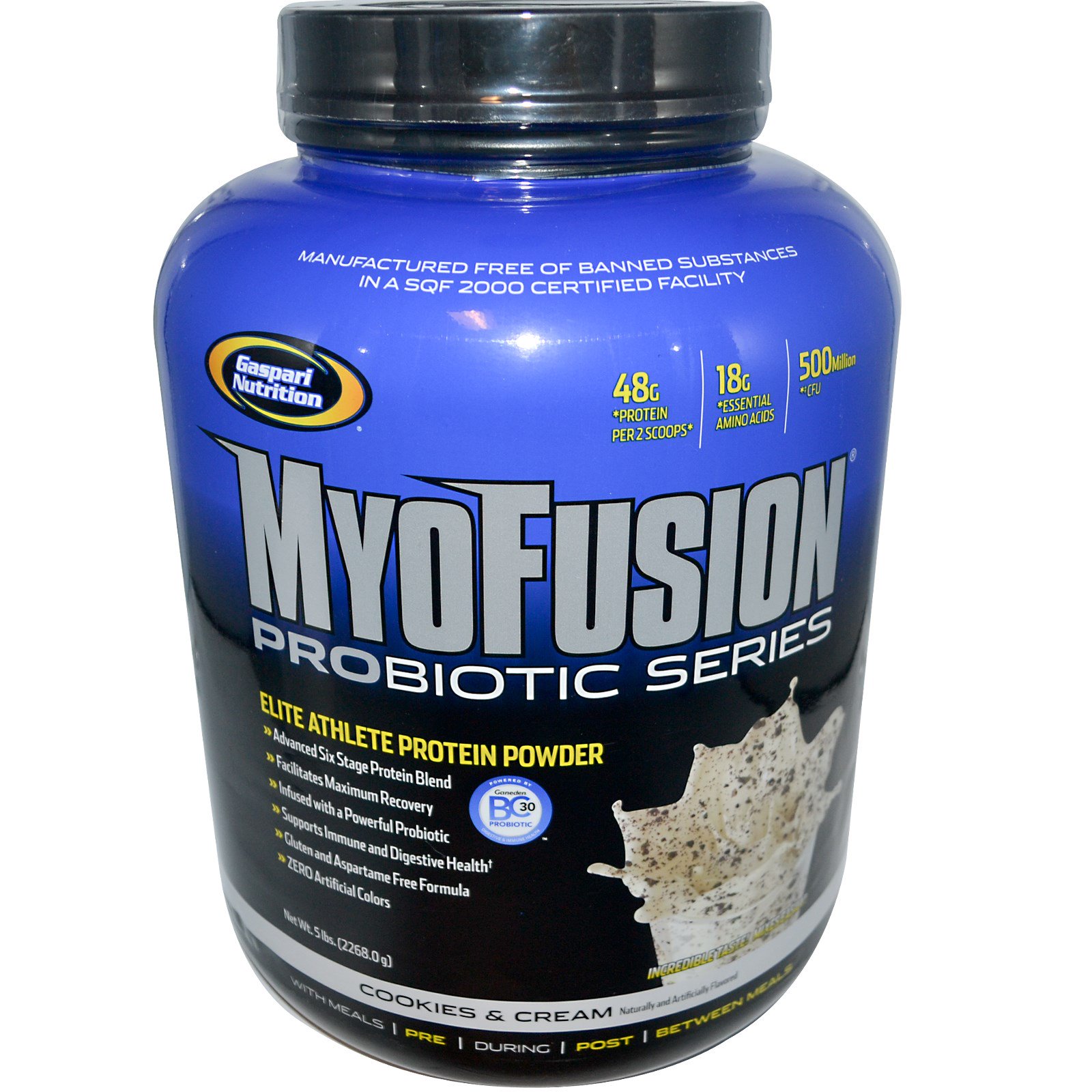 Gaspari Nutrition, MyoFusion Probiotic Series, Elite Athlete Protein ...