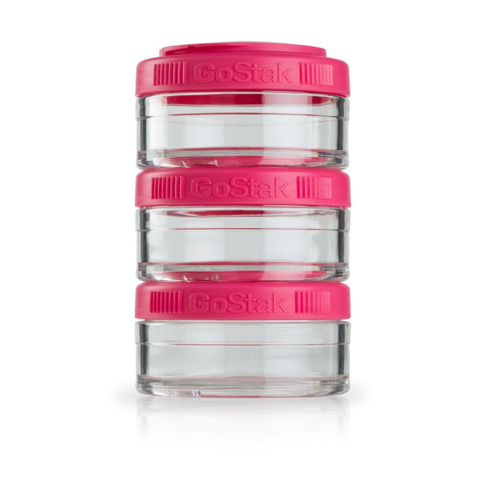 GoStak, Portable Stackable Containers, Pink, 3 Pack, 60 cc Each - iHerb