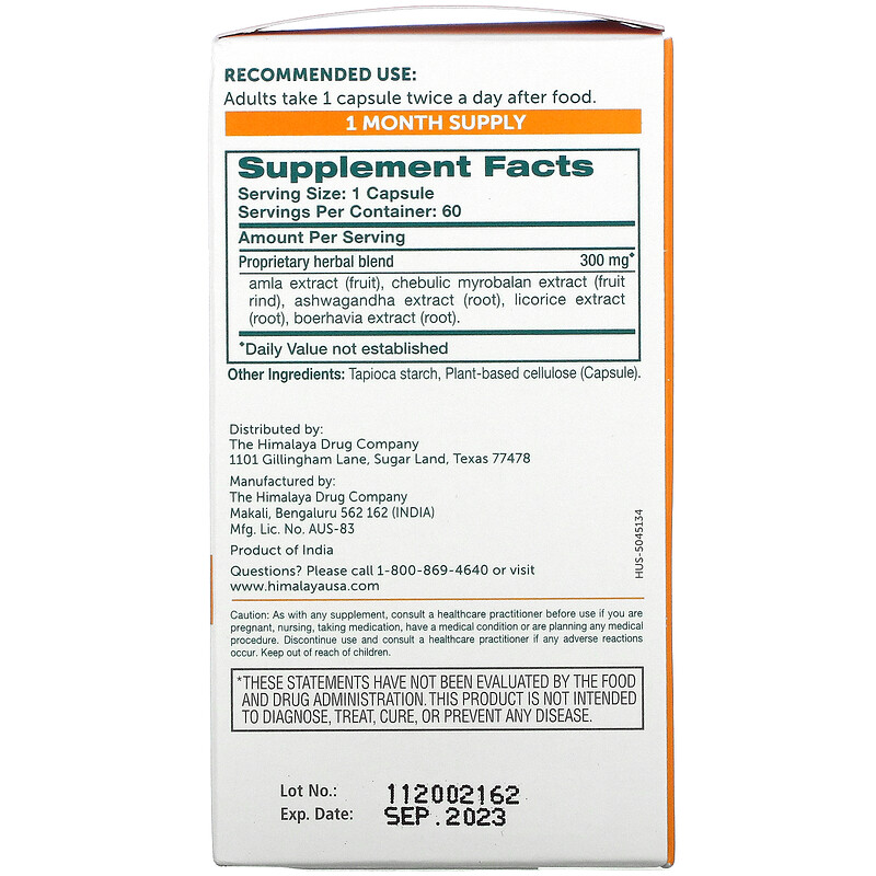 Himalaya, Hello Energy, Adrenal Support With Ashwagandha, 60 Vegetarian ...