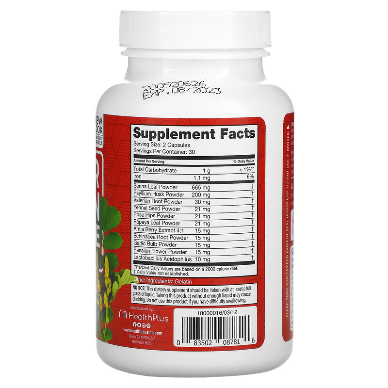 Health Plus Inc., Super Colon Cleanse, Night, 60 Capsules