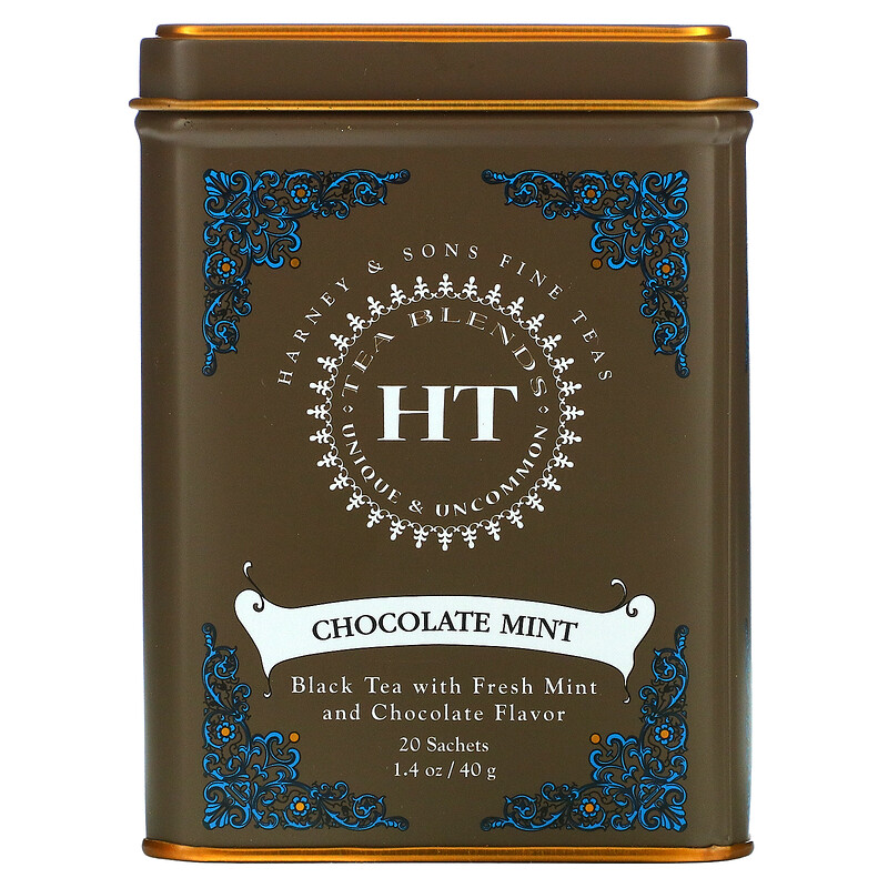 Harney & Sons, HT Tea Blends, Chocolate Mint, 20 Sachets, 1.4 oz (40 g)