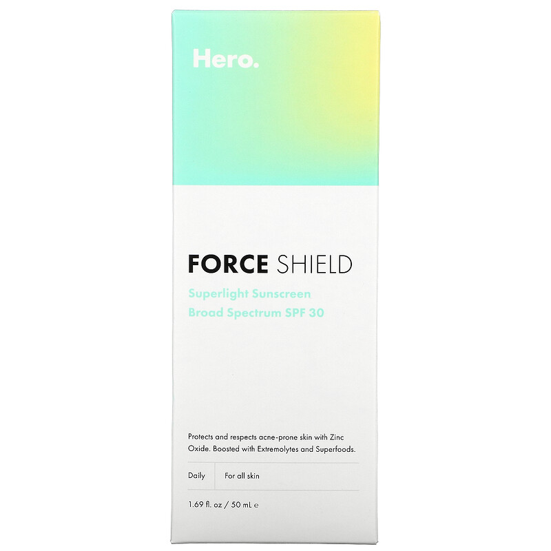 Hero Cosmetics, Force Shield, Superlight Sunscreen, SPF 30, 1.69 fl oz ...