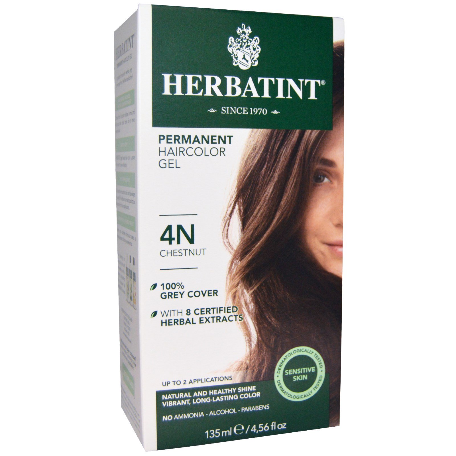 Herbatint Permanent Haircolor Gel 4N Chestnut 4 56 Fl Oz 135 Ml Herbatint Permanent Haircolor Gel 4N Chestnut 4 56 Fl Oz 135 Ml