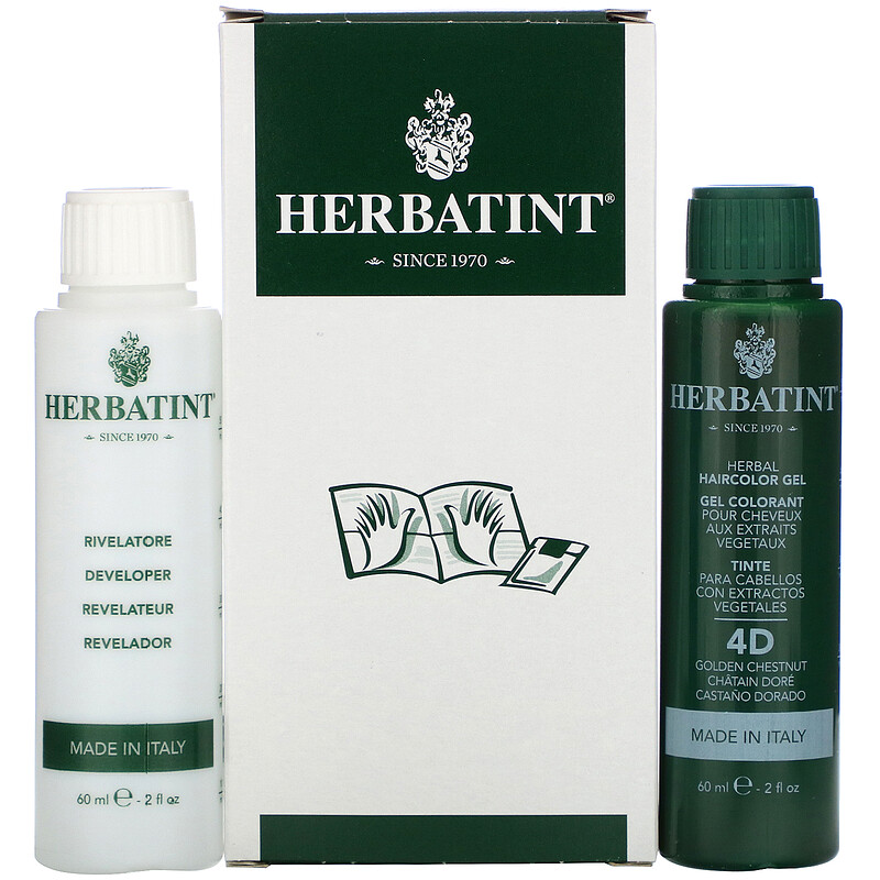 Herbatint, Permanent Haircolor Gel, 4D, Golden Chestnut, 4.56 fl oz ...