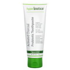Hyperbiotics, Activated Charcoal Probiotic Toothpaste, Spearmint, 4 oz ...