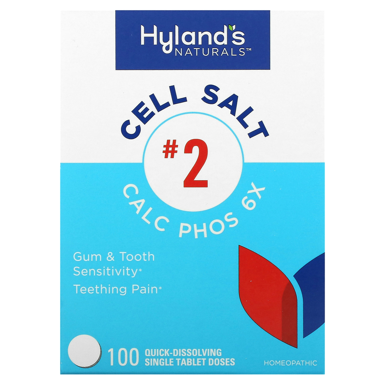 Hyland's Naturals, Cell Salt #2, Calc Phos 6x, 100 Quick-Dissolving ...