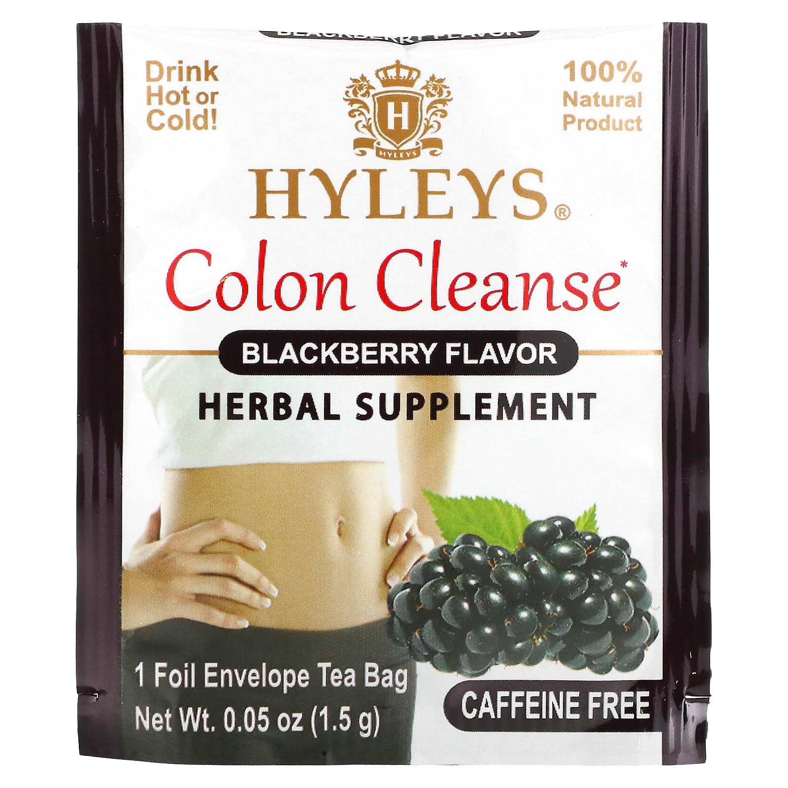 Hyleys Tea, Colon Cleanse, Blackberry, Caffeine Free, 25 Tea Bags, 1.32 ...