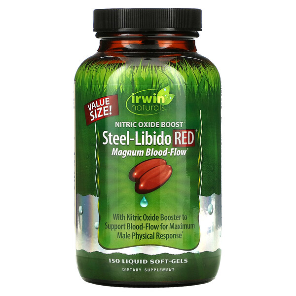 Irwin Naturals, Steel-Libido Red, Magnum Blood-Flow, 150 Liquid Soft-Gels