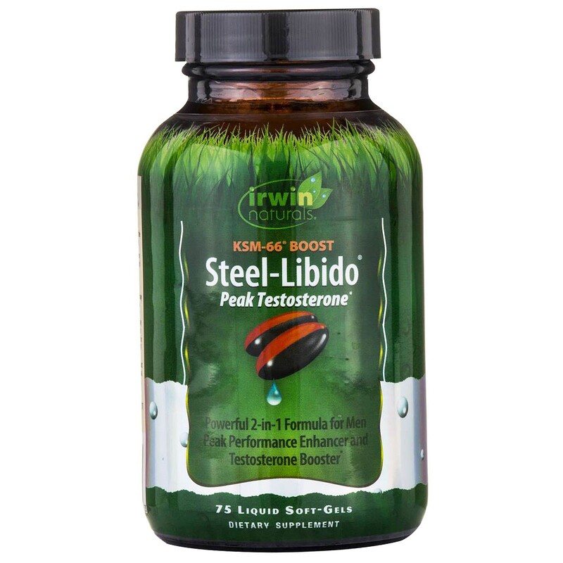 Irwin Naturals, Steel-Libido, Peak Testosterone, 75 Liquid Soft-Gels ...