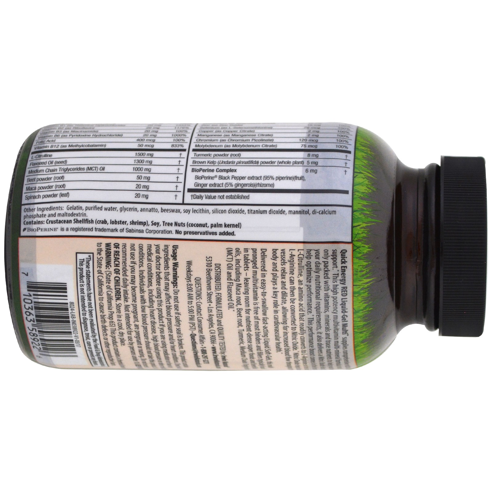 Irwin Naturals, Quick Energy Red Liquid-Gel Multi, 72 Liquid Soft-Gels ...