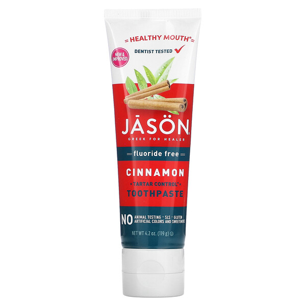 Jason Natural, Healthy Mouth, Tartar Control Toothpaste, Fluoride Free ...