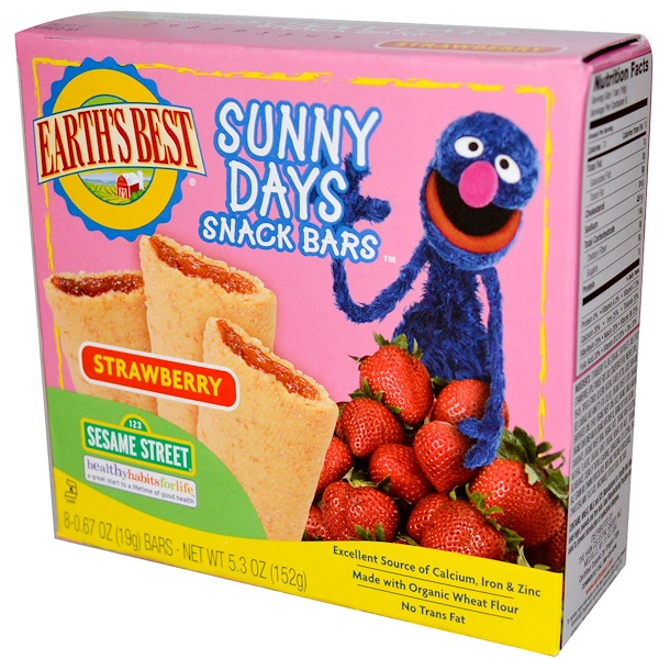 Earth's Best, Organic Sunny Days Snack Bars, Strawberry, 8 Bars, 0.67 ... Earth's Best, Organic Sunny Days Snack Bars, Strawberry, 8 Bars, 0.67 ...