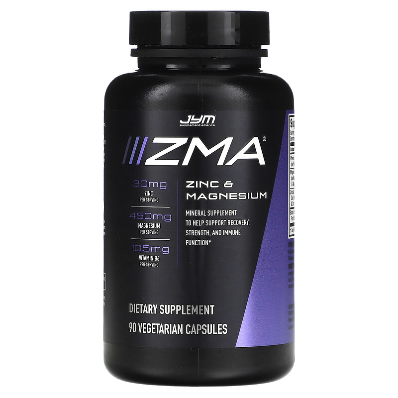 JYM Supplement Science, ZMA，鋅和鎂補充劑，90 粒素食膠囊