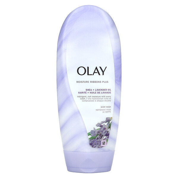 Olay, Moisture Ribbons Plus Body Wash, Shea + Lavender Oil, 18 fl oz ...