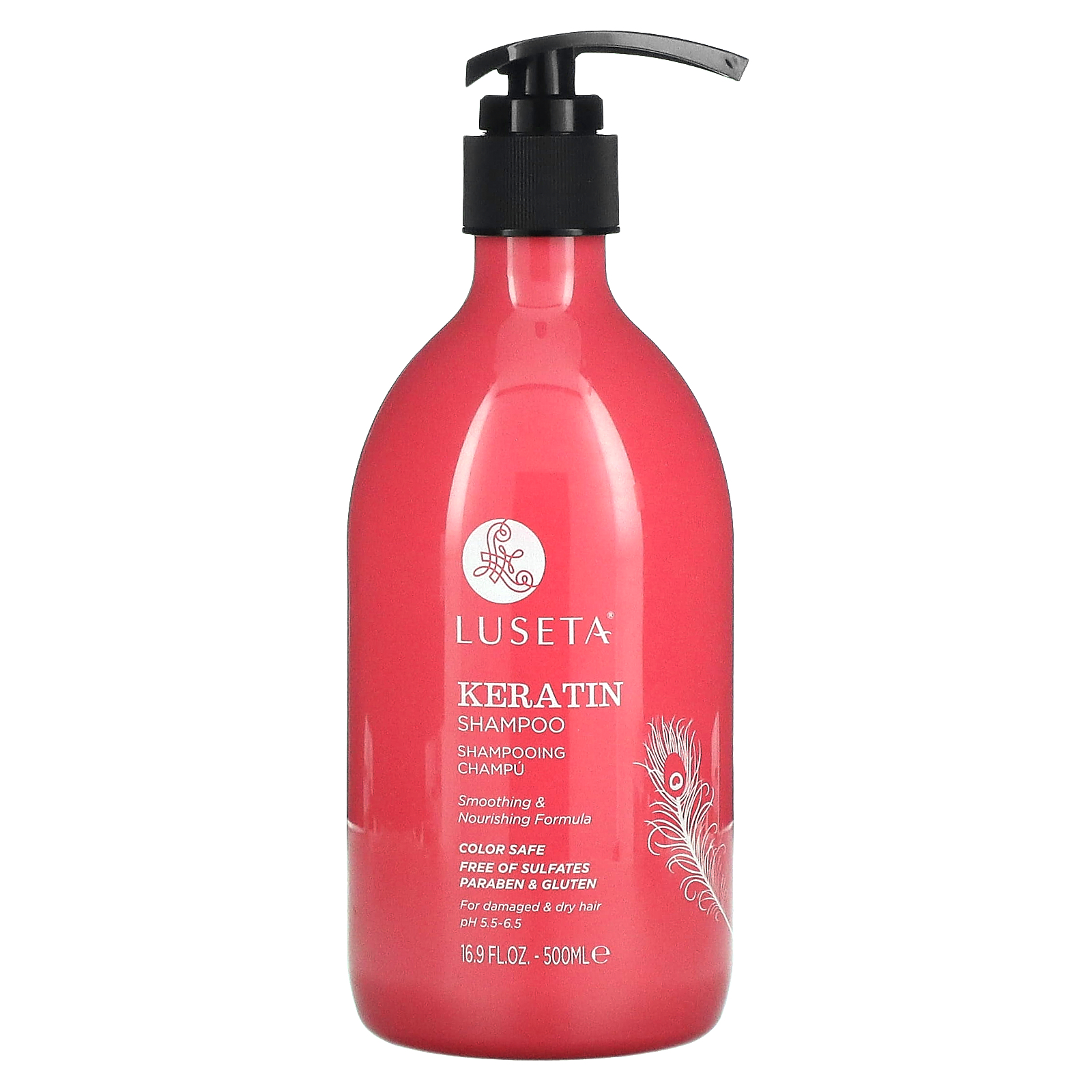 Luseta Beauty, Keratin Shampoo, For Damaged & Dry Hair, 16.9 fl oz (500 ml)