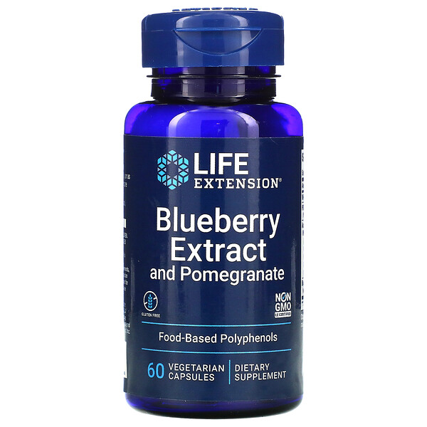 Life Extension, Blueberry Extract and Pomegranate, 60 Vegetarian ...