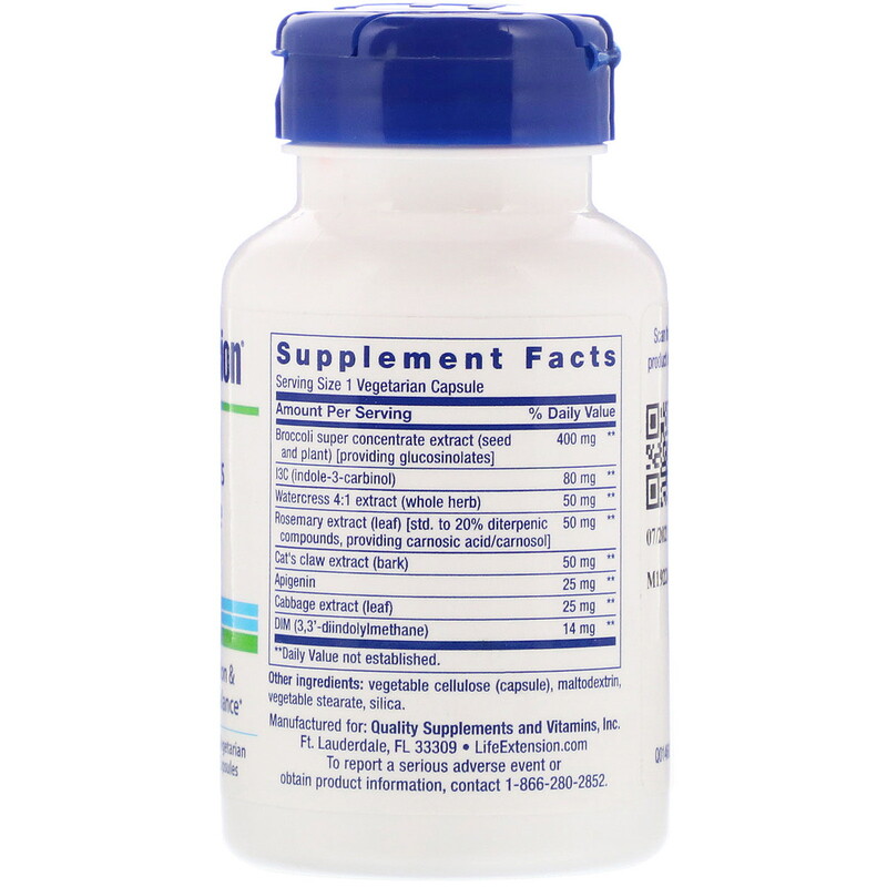 Life Extension, Triple Action Cruciferous Vegetable Extract, 60 ...