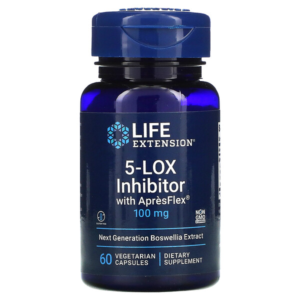 Life Extension, 5-LOX Inhibitor with ApresFlex, 100 mg, 60 Vegetarian ...