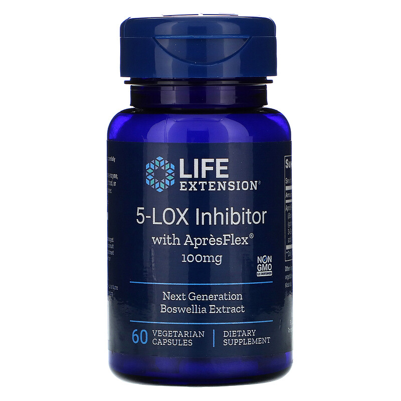 Life Extension, 5-LOX Inhibitor with ApresFlex, 100 mg, 60 Vegetarian ...