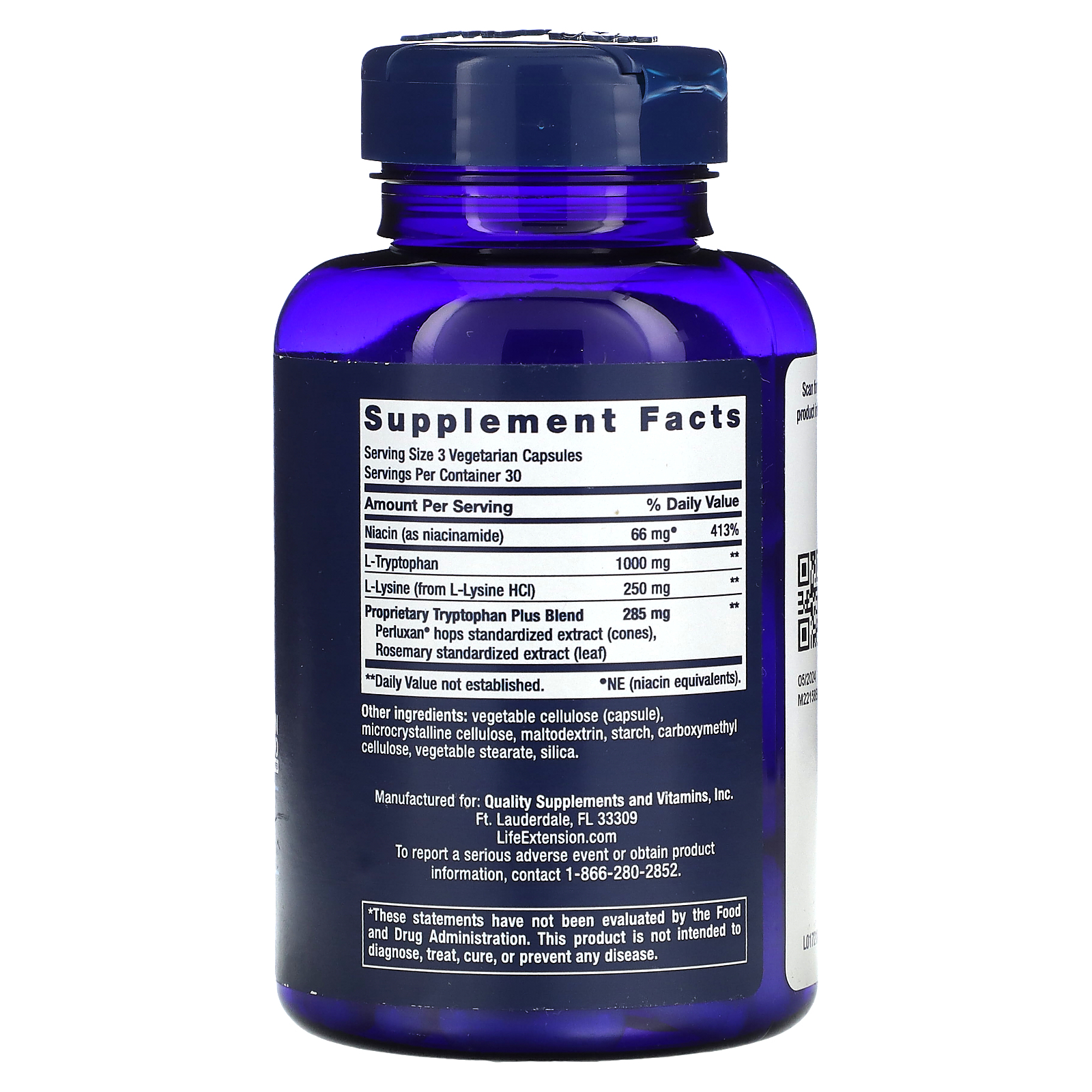 Life Extension, Optimized Tryptophan Plus, 90 Vegetarian Capsules