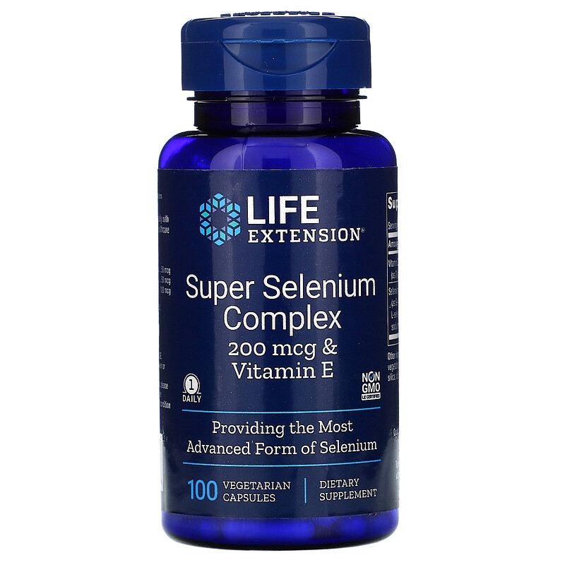 Life Extension, Super Selenium Complex & Vitamin E, 200 mcg, 100 ...