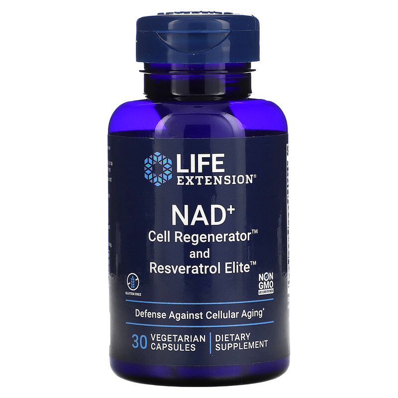 Life Extension, NAD + regenerador celular y resveratrol, Ribósido de ...