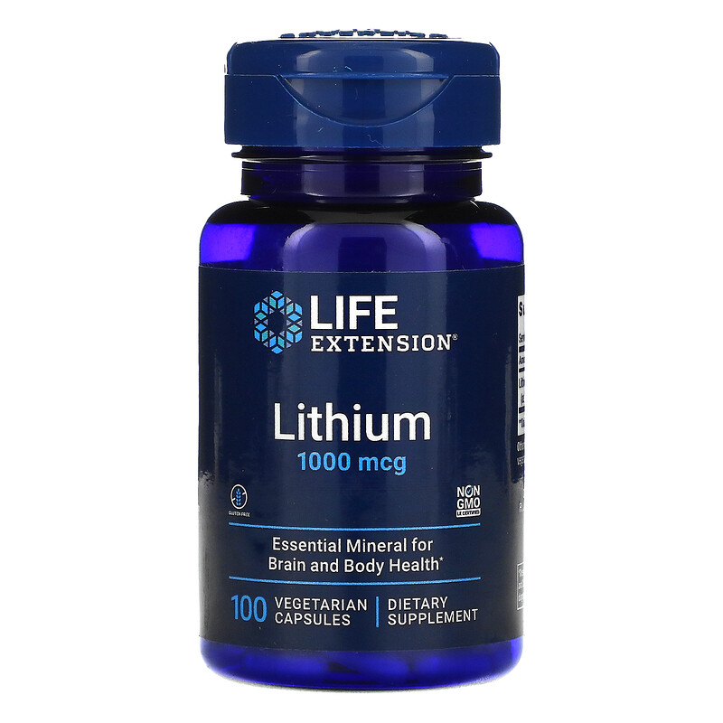 Life Extension, Litio, 1000 mcg, 100 cápsulas vegetales