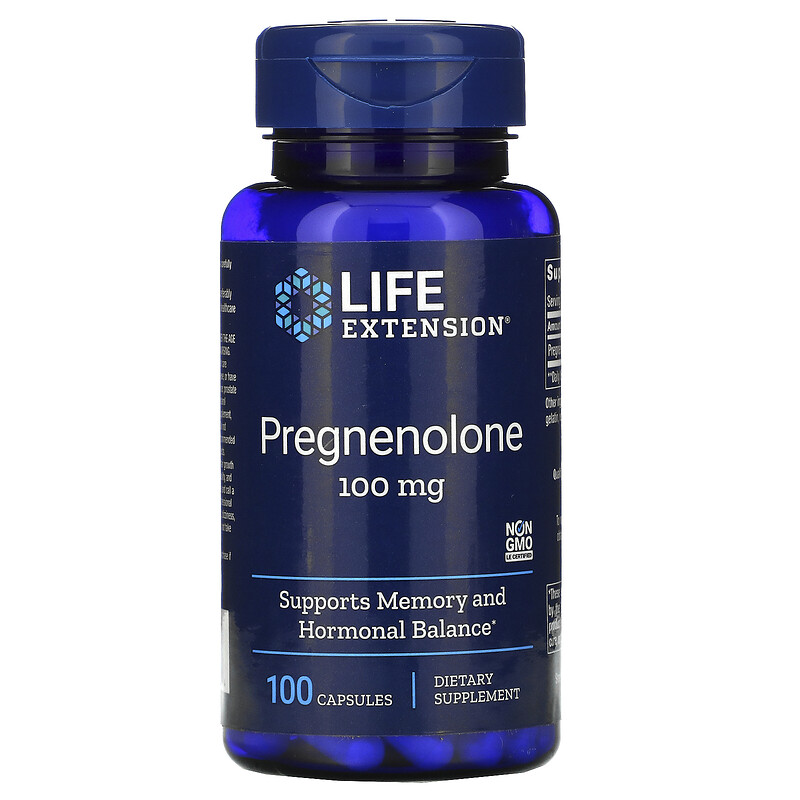 Life Extension, Pregnenolon, 100 mg, 100 Kapseln - iHerb